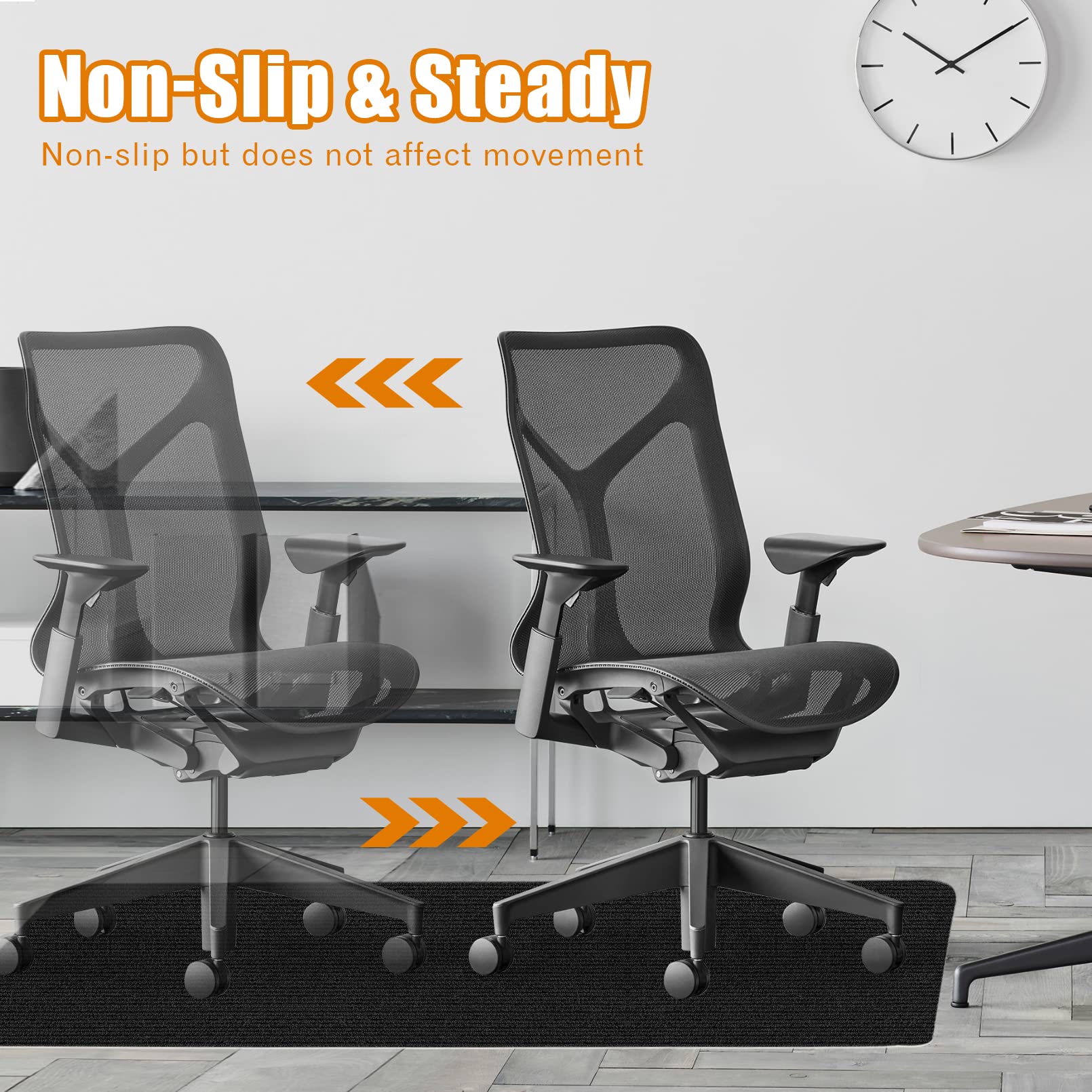 Office Chair Mat for Hardwood & Tile Floor, Computer Gaming Rolling Chair Mat, Under Desk Low-Pile Rug, Large Anti-Slip Floor Protector Rug, Easy to Clean,Coffee(48"x36")