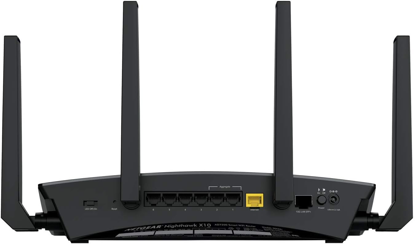 NETGEAR Nighthawk X10 AD7200 802.11AC/Ad Quad-Stream Wi-Fi Router, 1.7GHz Quad-Core Processor, Black (Certified Refurbished)