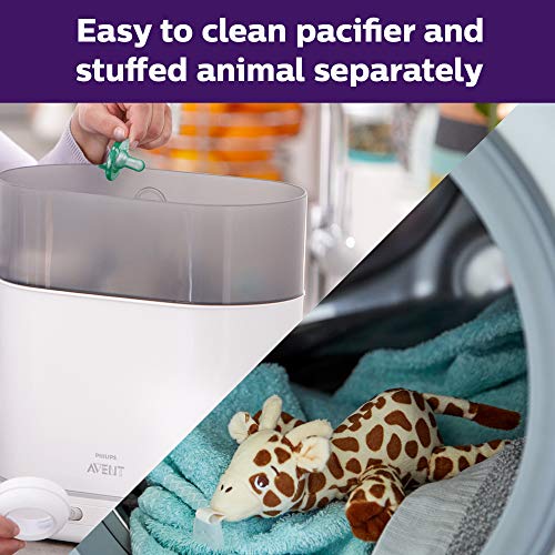 Philips AVENT Ultra Soft Snuggle Pacifier Holder with Detachable Pacifier, 0-6m, Giraffe, SCF348/01