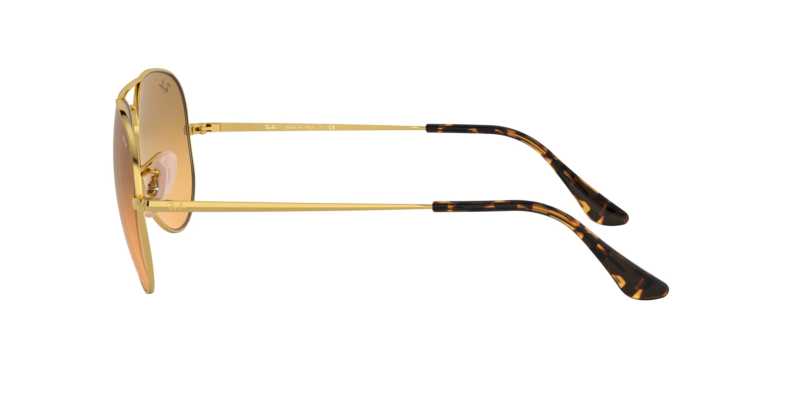 Ray-Ban RB3689 Aviator Metal II Polarized Sunglasses, Gold/Evolve Photochromic Grey to Violet, 55 mm
