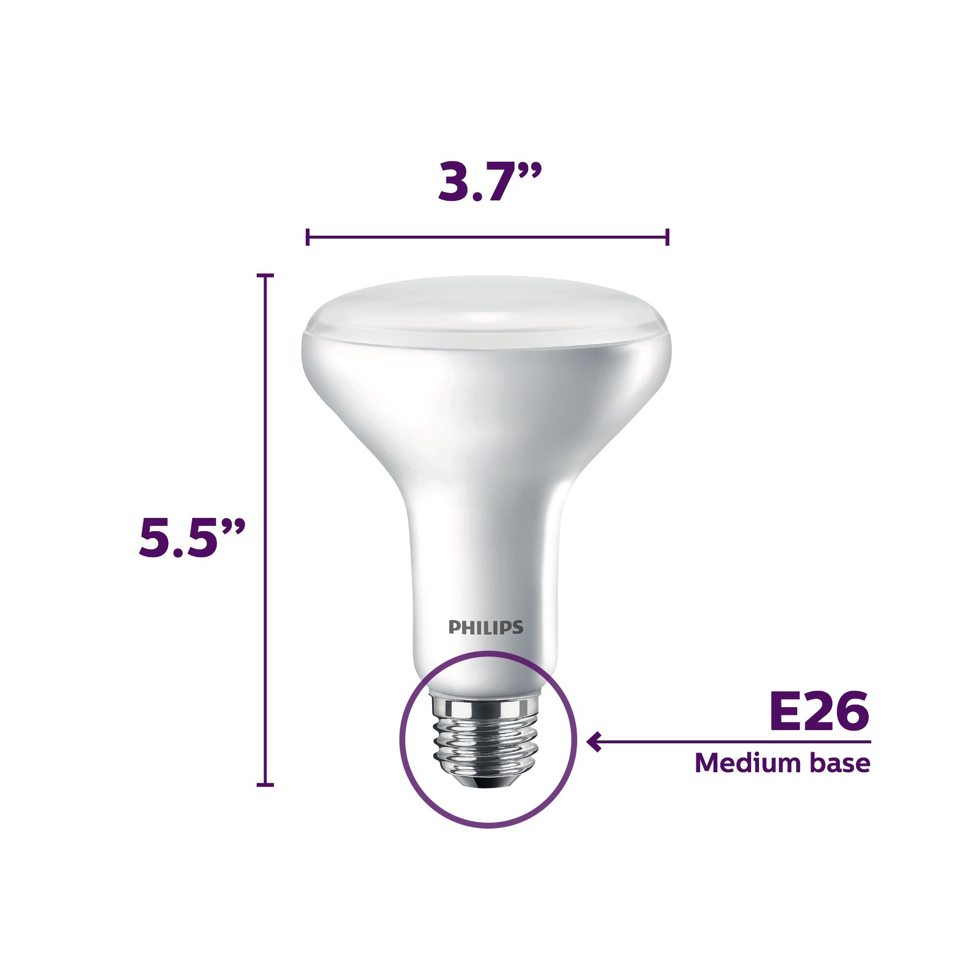 PHILIPS LED Dimmable BR30 Light Bulb: 650-Lumen, 5000-Kelvin, 11-Watt (65-Watt Equivalent), E26 Base, Frosted, Daylight, 3-Pack