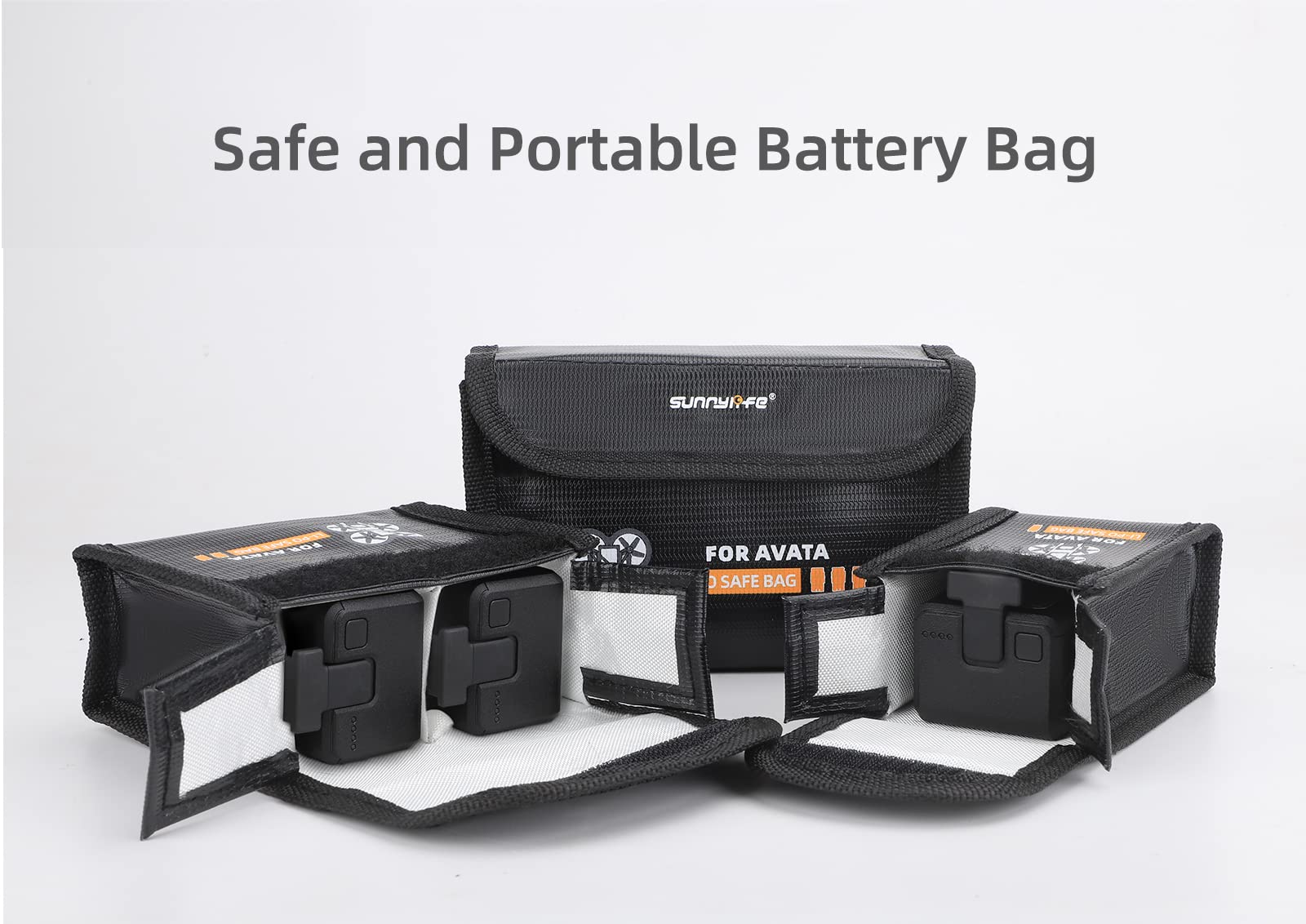Wowvip Lipo Battery Bag for DJI AVATA Batteries Protection Storage Case Fireproof Explosion-Proof Pouch