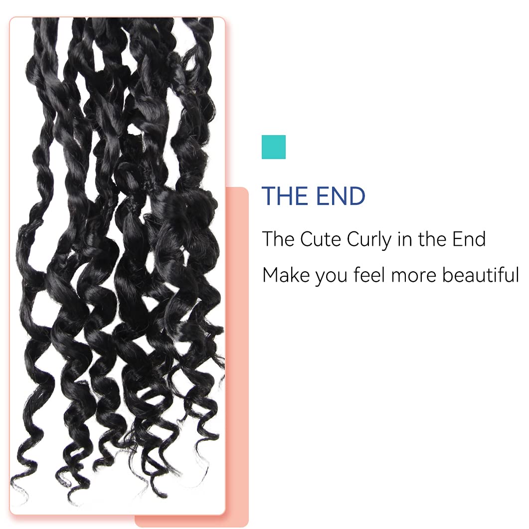 The BOHOBABE 24 Inch Kai Twists Crochet Hair 8 Packs Pre-looped Long Soft Twist With Curly End Pre-twisted Boho Style Crochet Braids(1B)