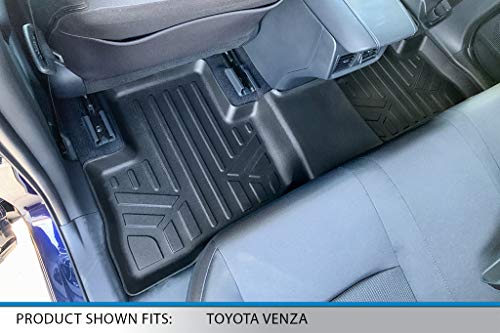 SMARTLINER Custom Fit All Weather Black 2 Row Floor Mat Liners and Cargo Liner Set Compatible with 2021-2023 Toyota Venza