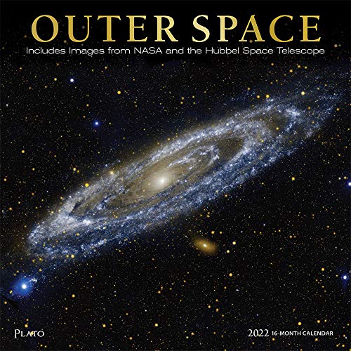 Outer Space 2022 12 x 12 Inch Monthly Square Wall Calendar with Foil Stamped Cover by Plato, Universe Cosmos Inspiration