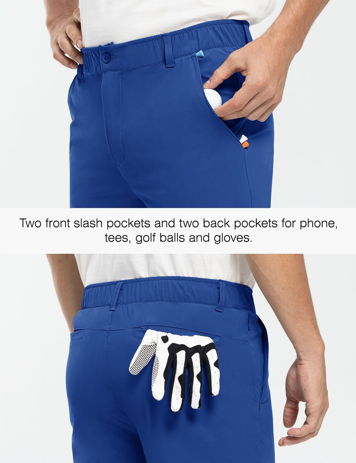 Rdruko Men's Golf Shorts Stretch Quick Dry 9" Work Casual Shorts with 5 Pockets(Royal Blue, US 36)
