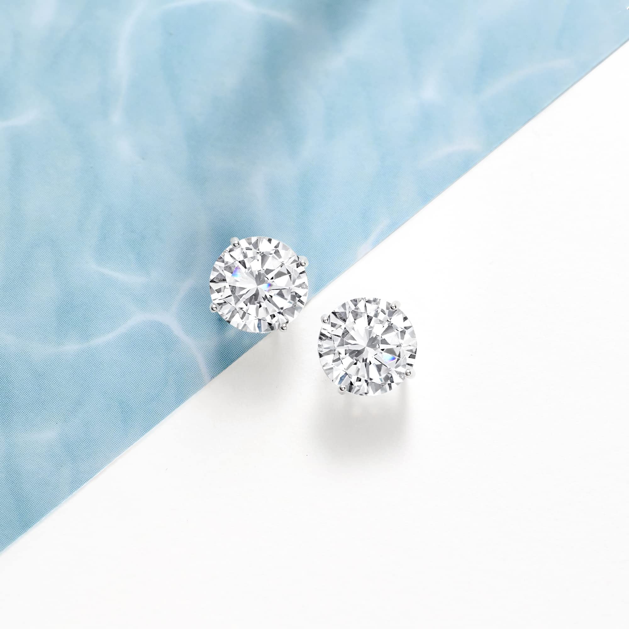 Ross-Simons 7.00 ct. t.w. CZ Stud Earrings in Sterling Silver