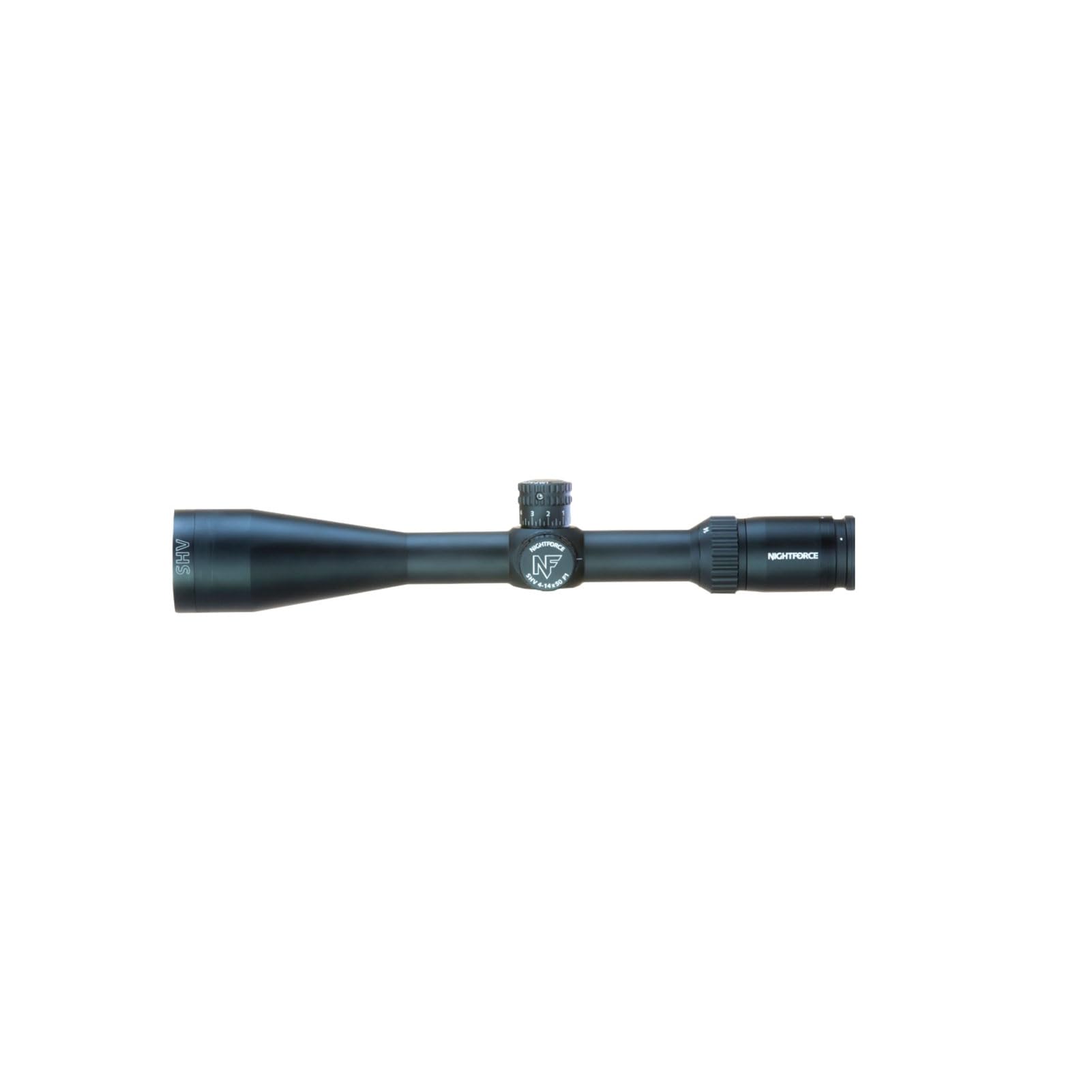 NIGHTFORCE SHV 4-14x50mm F1 30mm Tube ZeroSet Parallax Adjustable Versatile Hunting Gun Scope, Moar F1-30 MOA Reticle