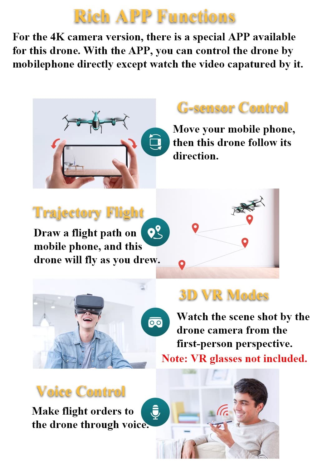 NEXTAKE Remote Control Drone, Foldable RC Aircraft 2 Motors RC Fighter 6 Channel RC Plane 2.4GHz RC Helicopter UAV for Beginner with 4K HD Camera, Modular Battery (Blue-with 4K HD Camera)