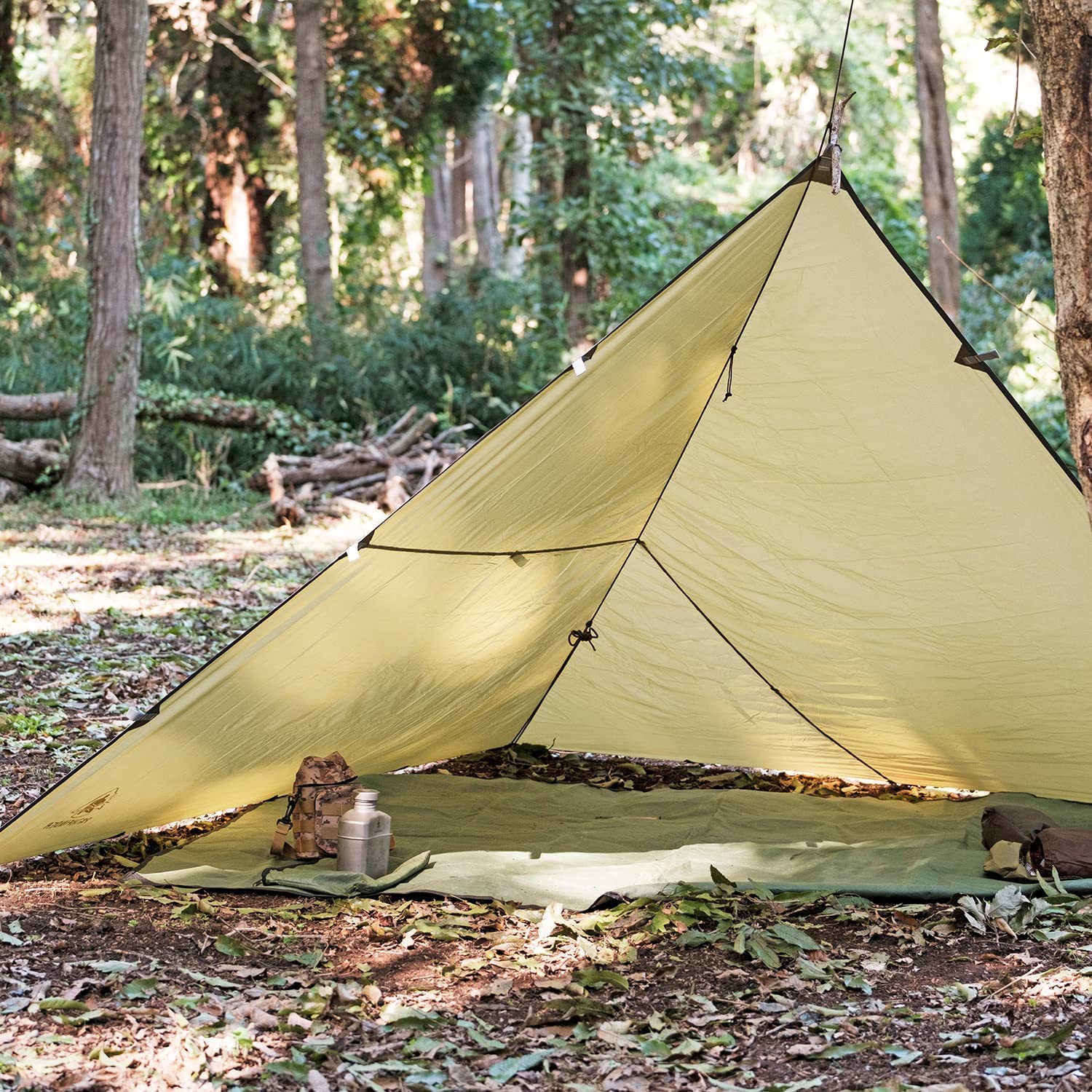 Self Reliance Outfitters Pathfinder Waterproof Nylon Tarp, OD Green, 7'8" x 7'8", Lightweight, Water-repellent, for Hiking, Tactical, Camping Use