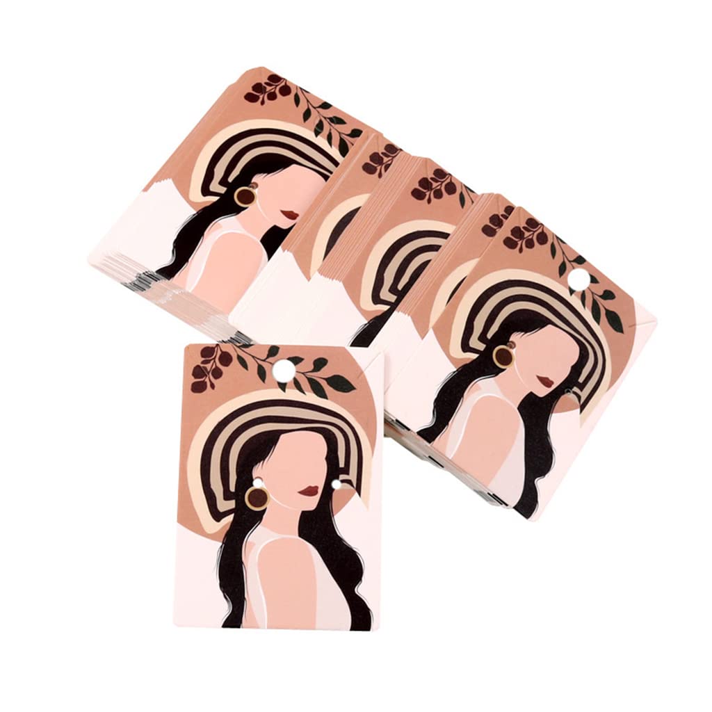 Milue 100 Pieces Creative Paper Earrings Cards Earring Necklace Earring Tags Jewelry Display Paper Earring Display Cards