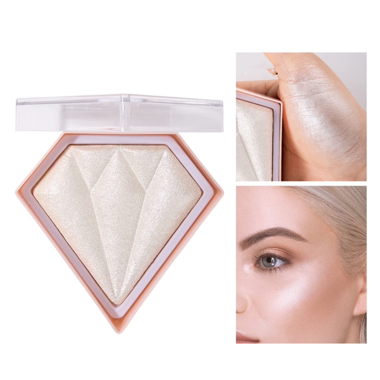 Rosarden, Powder Face Highlighter Palette, Pearl White, Shimmery Finish, Glitter Face Highlight Contouring Makeup, Silky Smooth, Palette, 0.0353 Ounce, Unisex