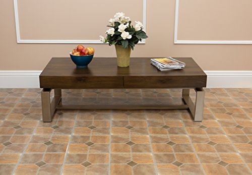 Nexus Self Adhesive 12-Inch Vinyl Floor Tiles, 20 Tiles - 12" x 12", Rustic Slate Pattern - Peel & Stick, DIY Flooring for Kitchen, Dining Room, Bedrooms & Bathrooms by Achim Home Décor