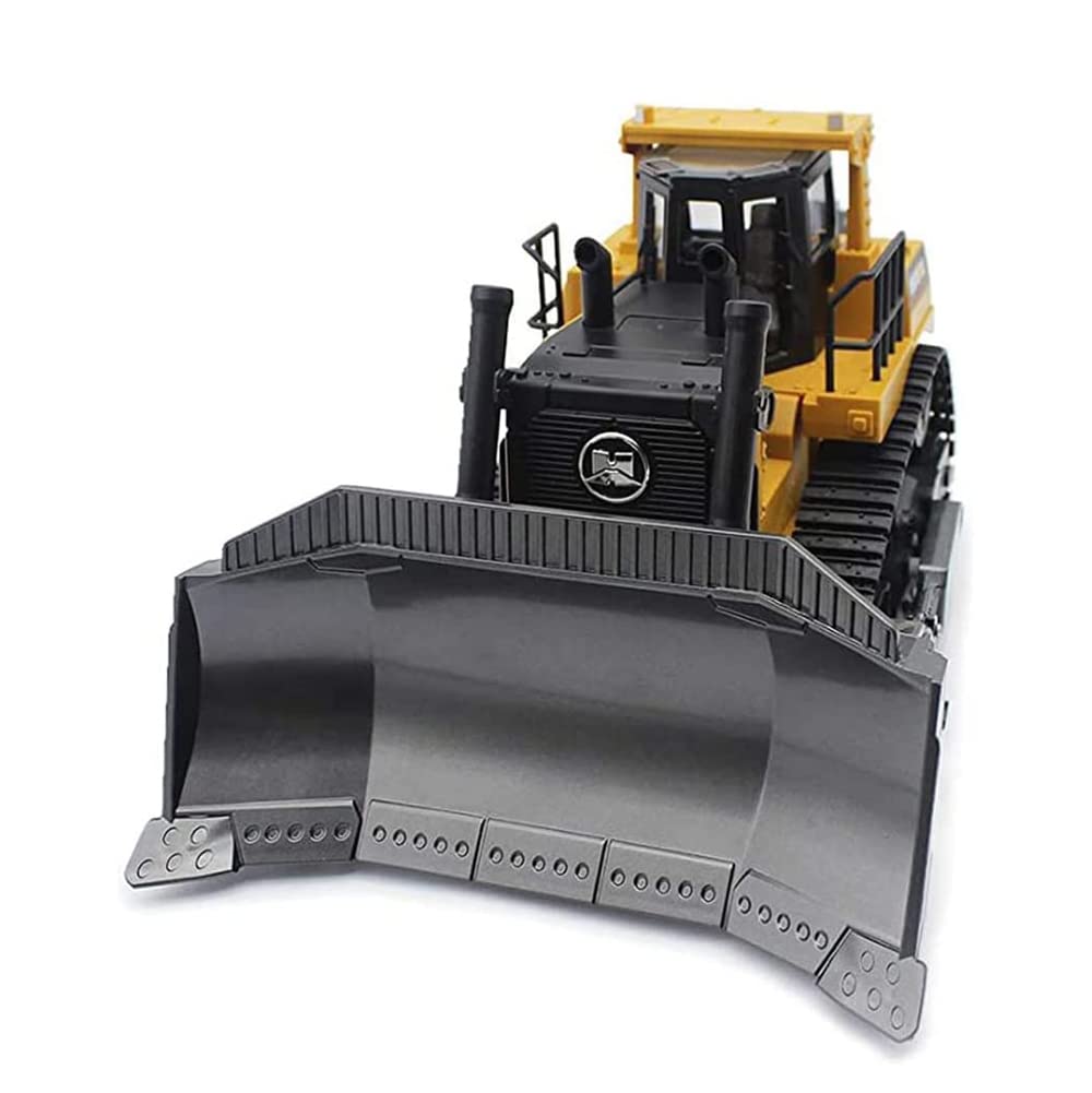 ZRYYWAN RC Bulldozer Toy 1/16 Scale 9CH RC Front Loader Tractor, Full Functional 2.4Ghz Remote Control Bulldozer RC Construction Vehicles Truck Toys Gift with Light and Sound for Kids Adults