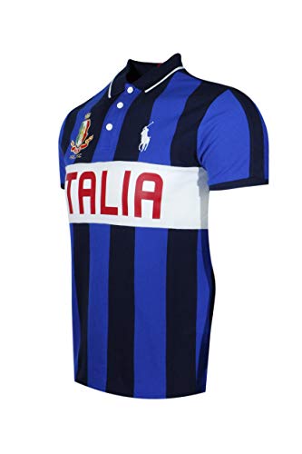 Ralph Lauren Polo Mens Custom Slim Fit Country Polo- Spring 2019 (Large, Italy Blue)