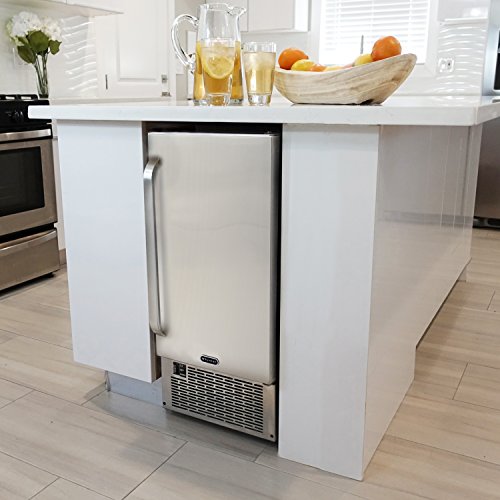 Whynter UIM-502SS Built-in/Freestanding Maker-50lb Capacity Clear Cube Ice Makers, One Size, Stainless Steel/Black