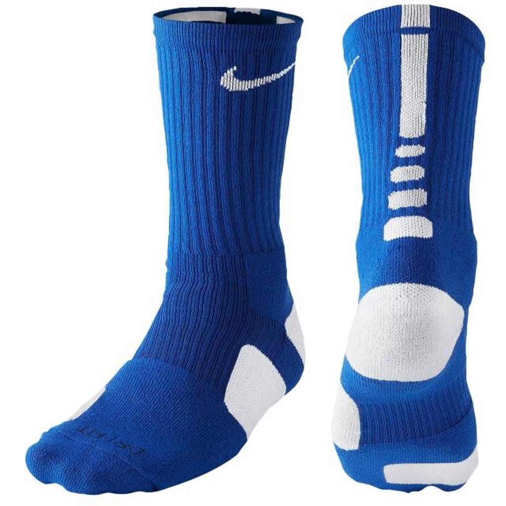 Nike Dri-FIT Elite Crew Basketball Socks Game Royal/White Size Medium