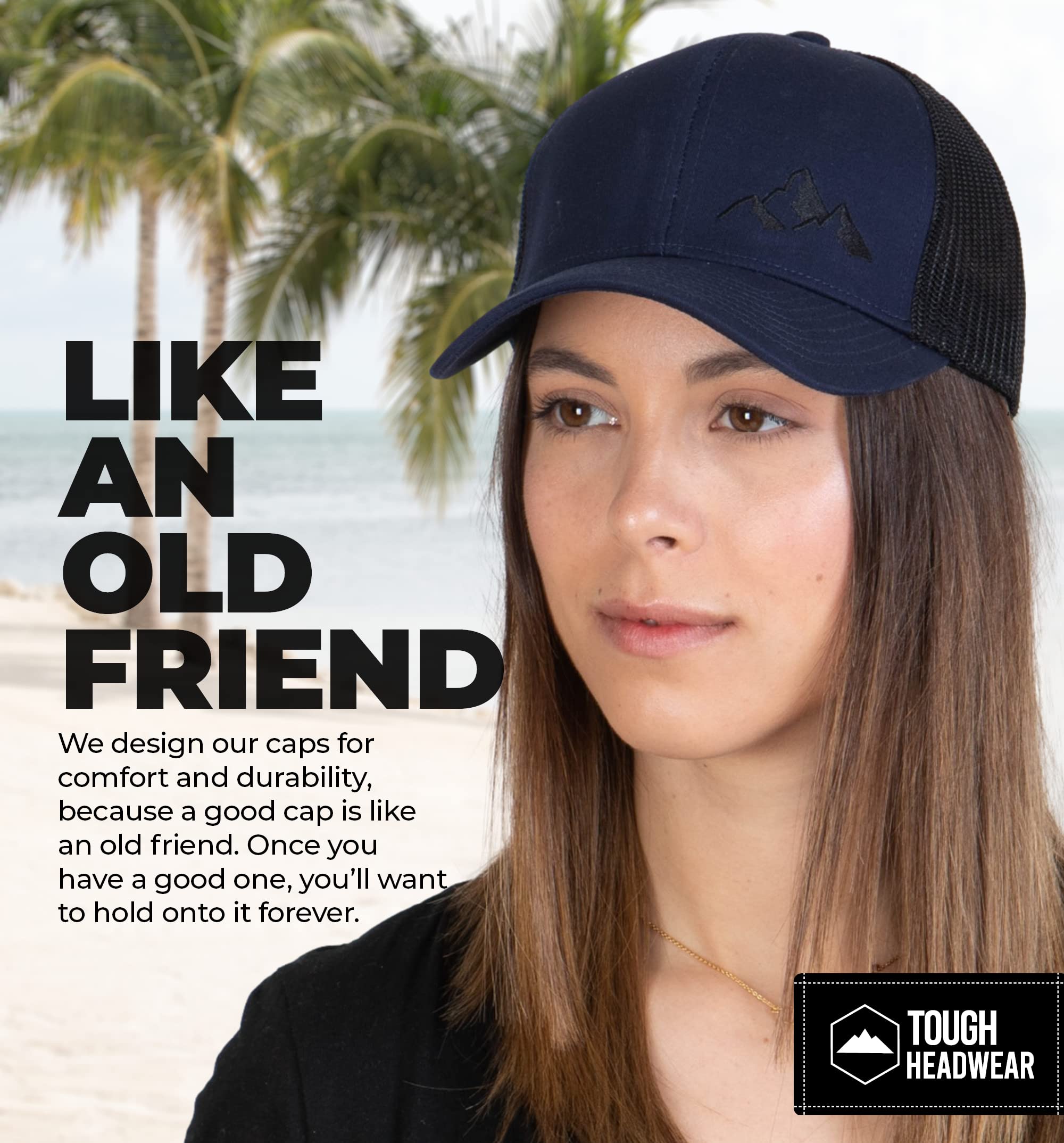 Tough Headwear Hats for Men - Trucker Hat Men - Mesh Hats for Men - Snap Back Hats for Men - Trucker Caps Embroidered & Badge