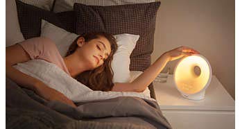 Philips SOMNEO Sleep & Wake-Up Light Therapy Lamp Sunrise Alarm and Sunset Fading Night Light, White (HF3651/60)