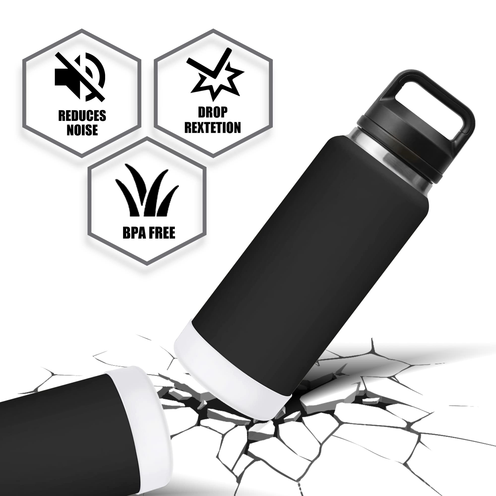VIKIZUES Water Bottle Boot, Compatible with YETI, Owala Water Bottles, Accessory Silicone Water Bottle Protector, Anti-Slip Silicone for YETI/Owala Boot, Protective Bottom Sleeve Cover