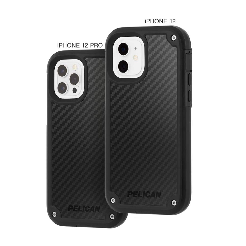 Pelican Protector Series - iPhone 12 / iPhone 12 Pro Case [15ft MIL-Grade Drop Protection] [Wireless Charging Compatible] Heavy Duty Protective Case Cover For iPhone 12 Pro / 12 6.1 inch - Black