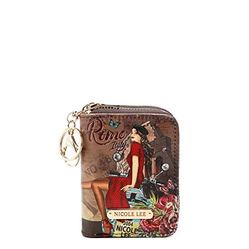 Nicole Lee PRT6319 MEMORY OF ROME DOUBLE ZIP ACCORDION CARD HOLDER