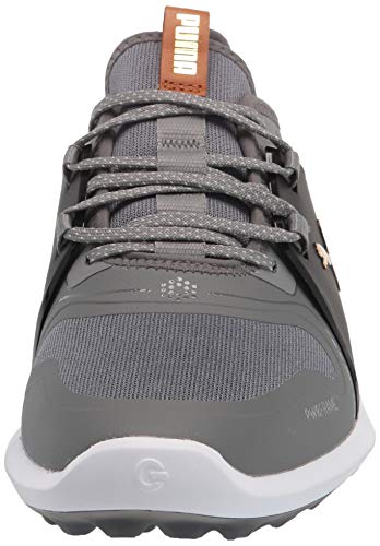 PUMA mens Ignite Fasten8 Golf Shoe, Quiet Shade-gold-puma Black, 10 US