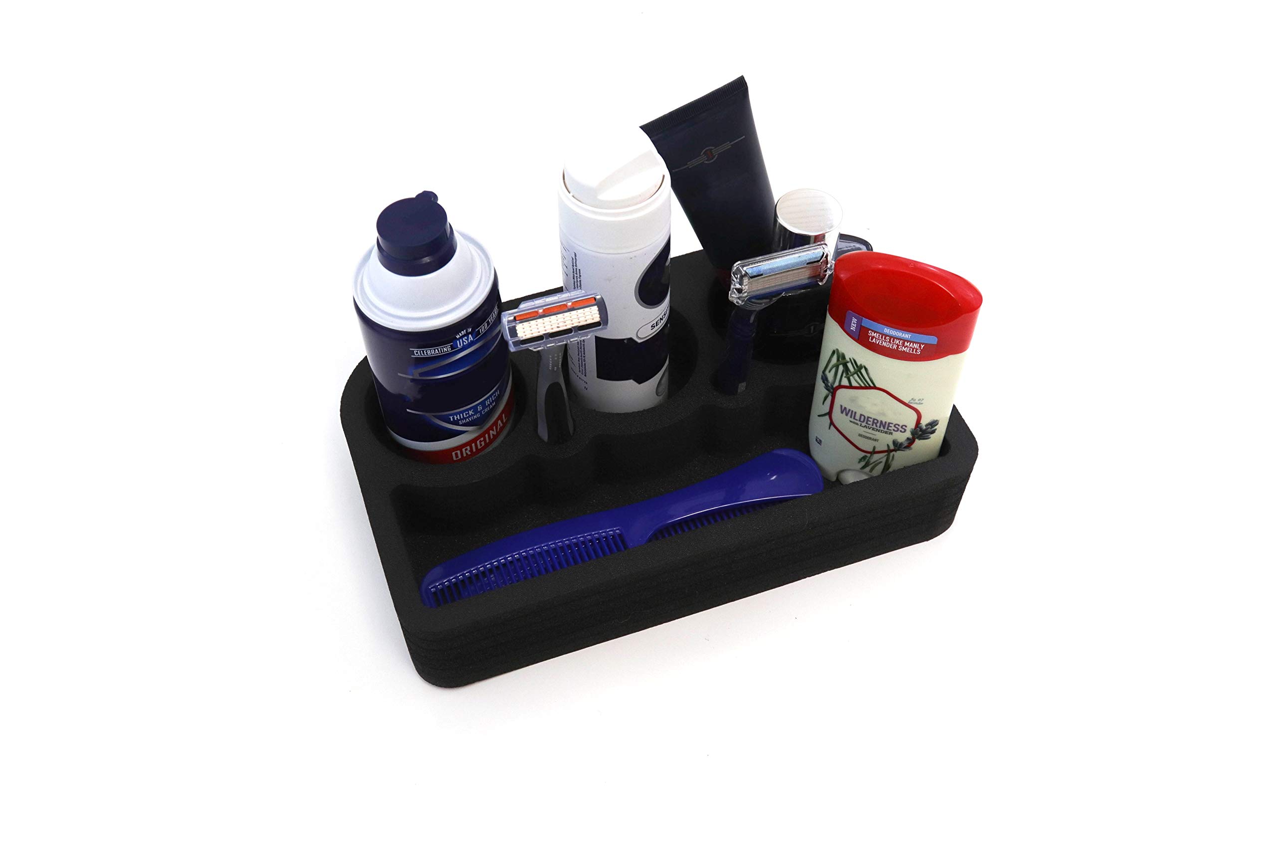Polar Whale Men's Grooming Stand for Bathroom Vanity Storage Organizer Countertop Beard Hair Care Rack Holds Combs Brushes Spray Shaving Cream Razor Trimmer Tools Cologne Waterproof