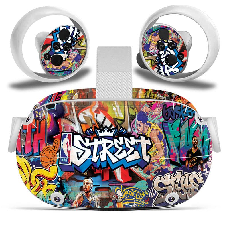 Stickers for Oculus Quest 2 VR Headset and Controllers Cool (Graffiti)