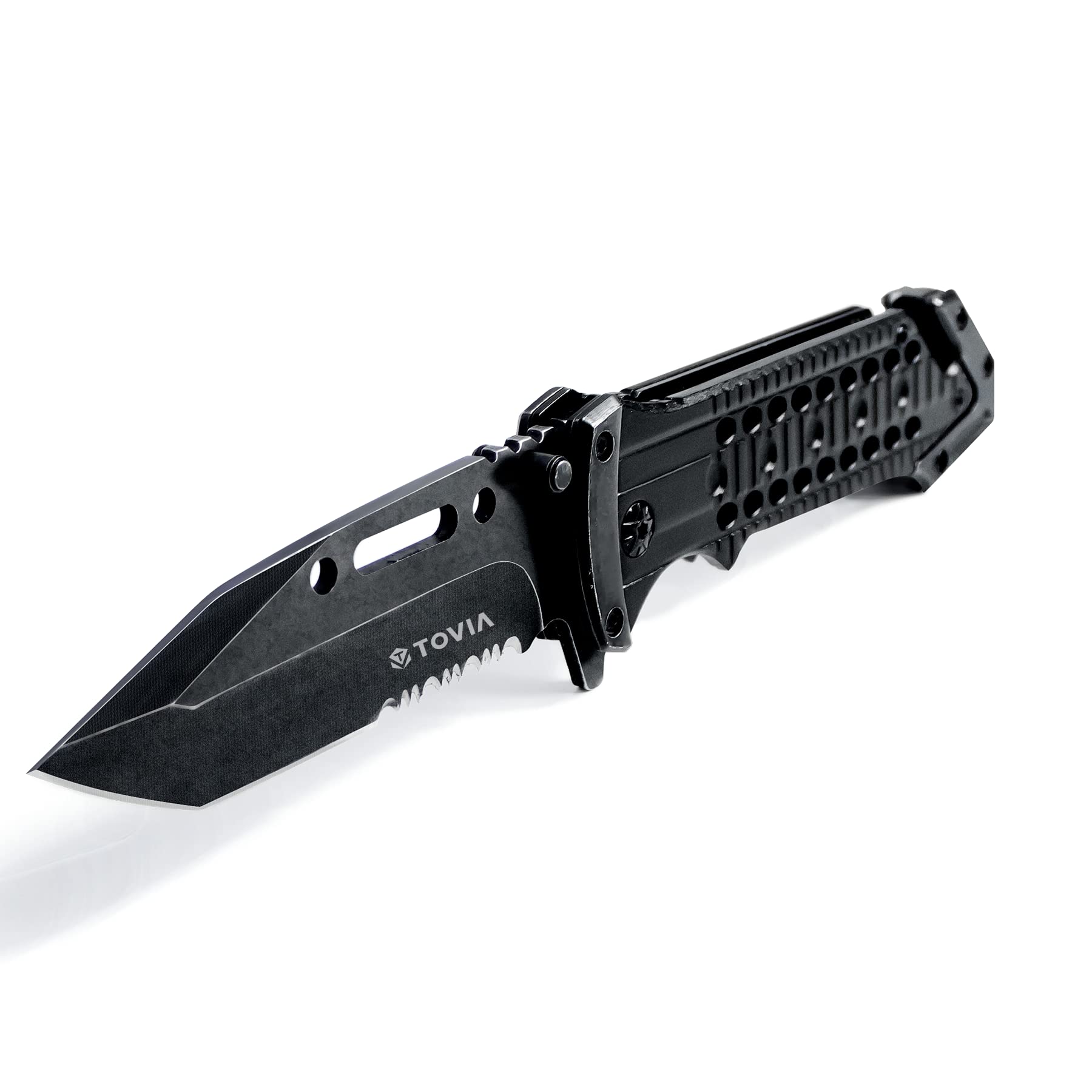 T TOVIA Folding Pocket Knife Portable Multifunctional Tactical Knives with Aluminum Handle for Outdoor, Tactical, Survival, Camping, Hunting