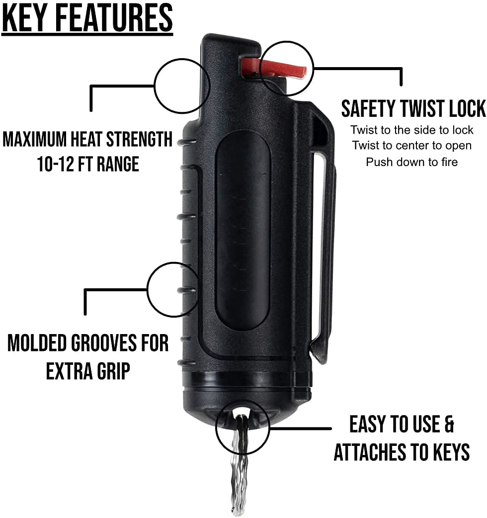 Puezokly 1pcs Pepper Spray Keychain for Women Self Defense and Maximum Police Strength