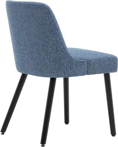MINCETA Dining Chair,Morden Wood Leg Upholstered Kitchen Chair Set of 2,Performance Fabric in Navy