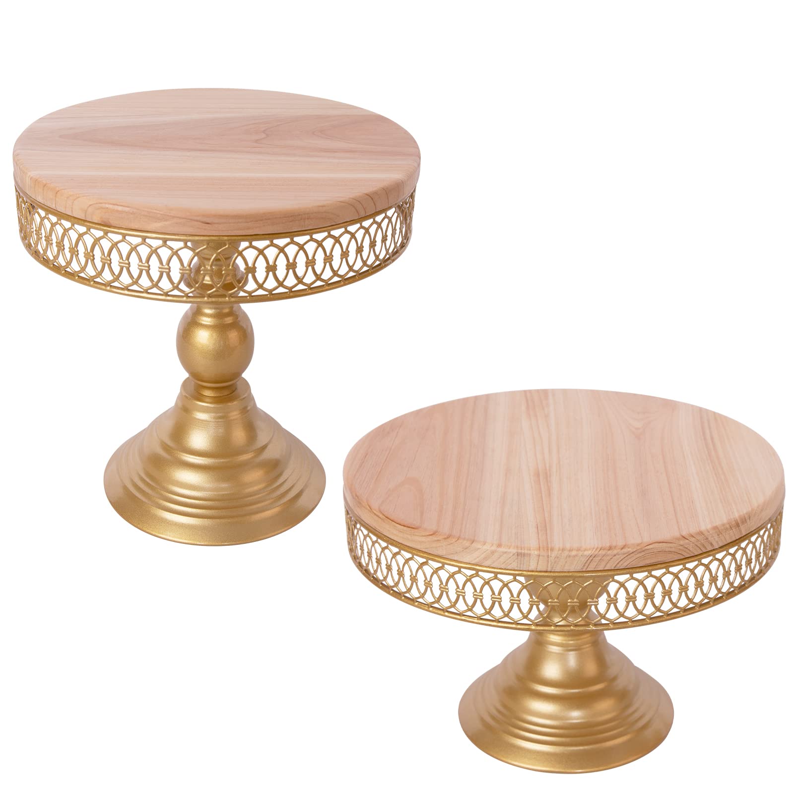 weharnar Set of 2 Cake Stand for Dessert Table Cake Plate Tray for Wedding Birthday Baby Shower Christmas Party, Cake Stand 12" 10"
