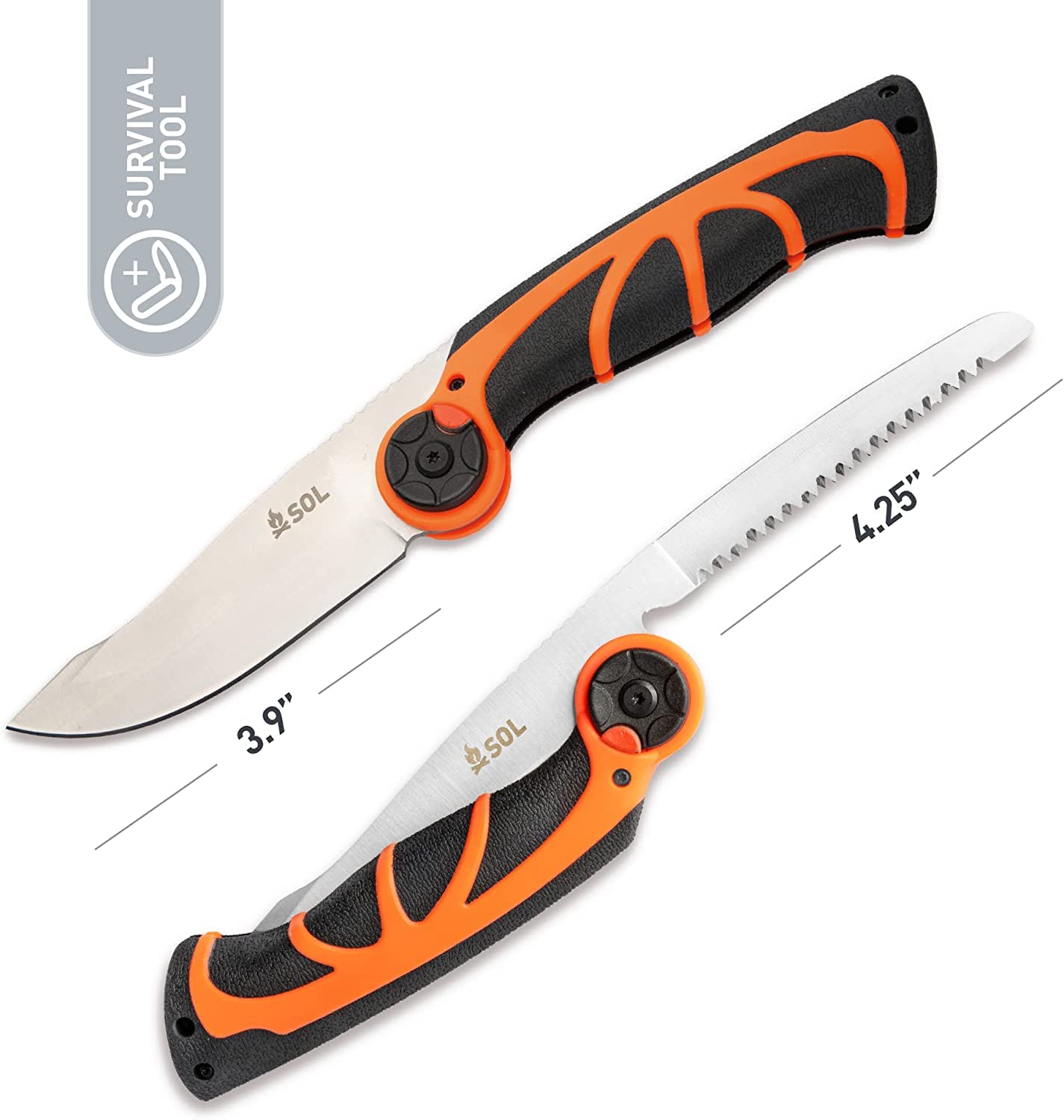 Survive Outdoors Longer Stoke Pivot Survival Folding Knife & Saw
