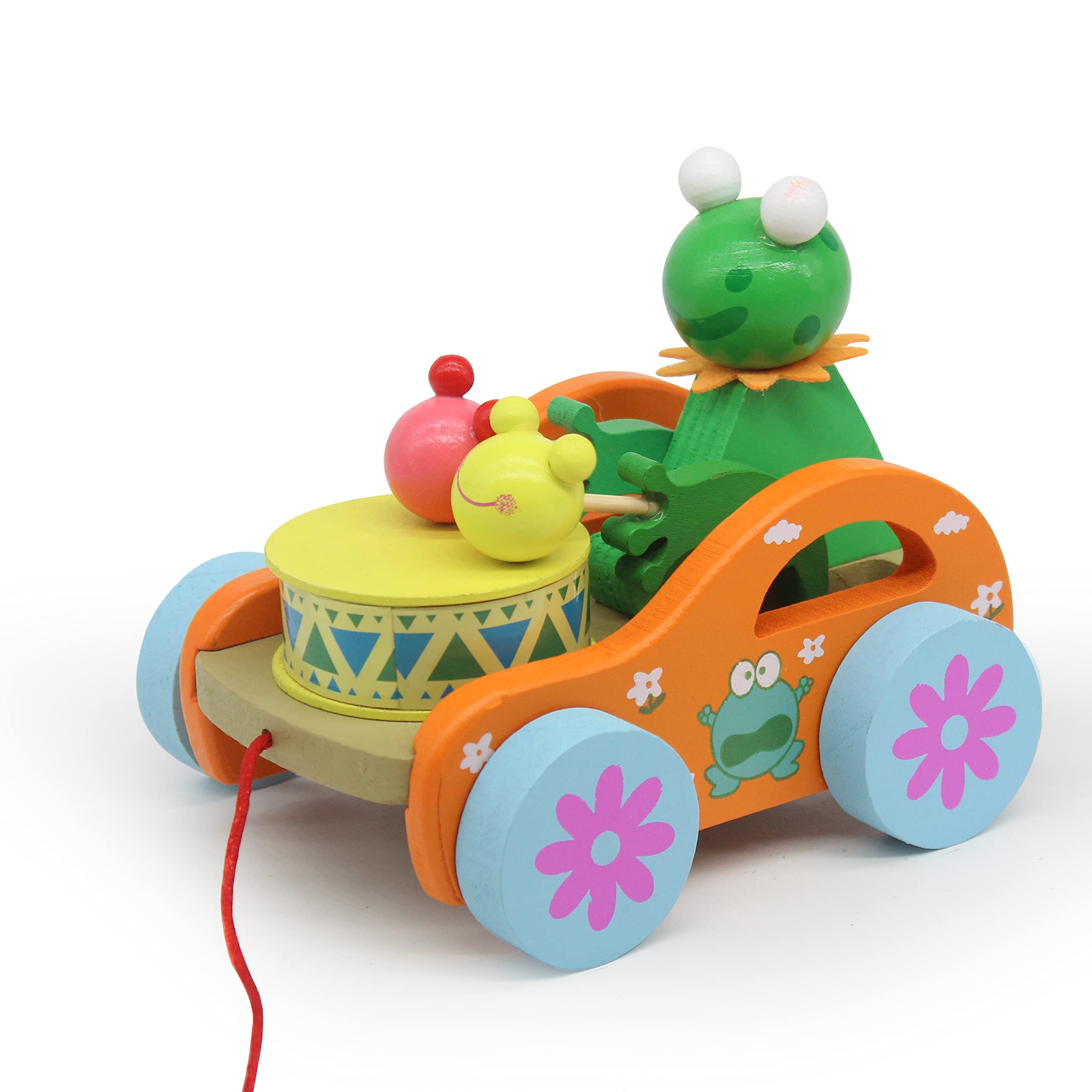 Wooden Frog Push Toys for Babies Learning Playmates for Kids Ldeal for
