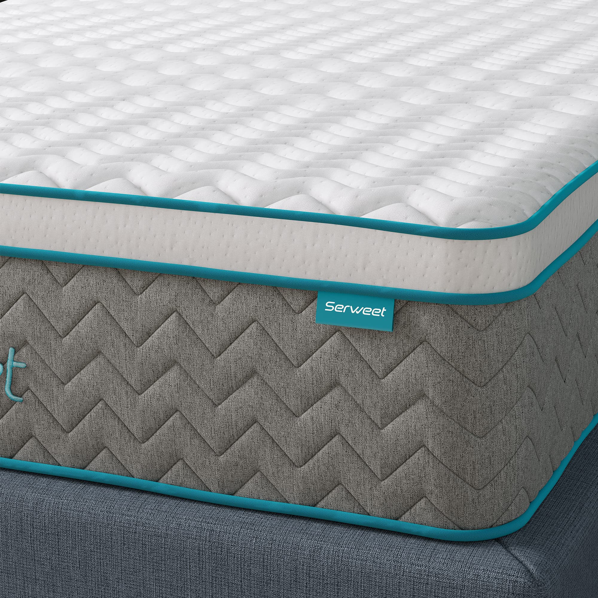 Serweet 10 Inch Bamboo Charcoal Memory Foam Hybrid Queen Mattress - 7-Zone Pocket Innersprings for Motion Isolation -Heavier Coils for Durable Support -Medium Firm -Made in Century-Old Factory