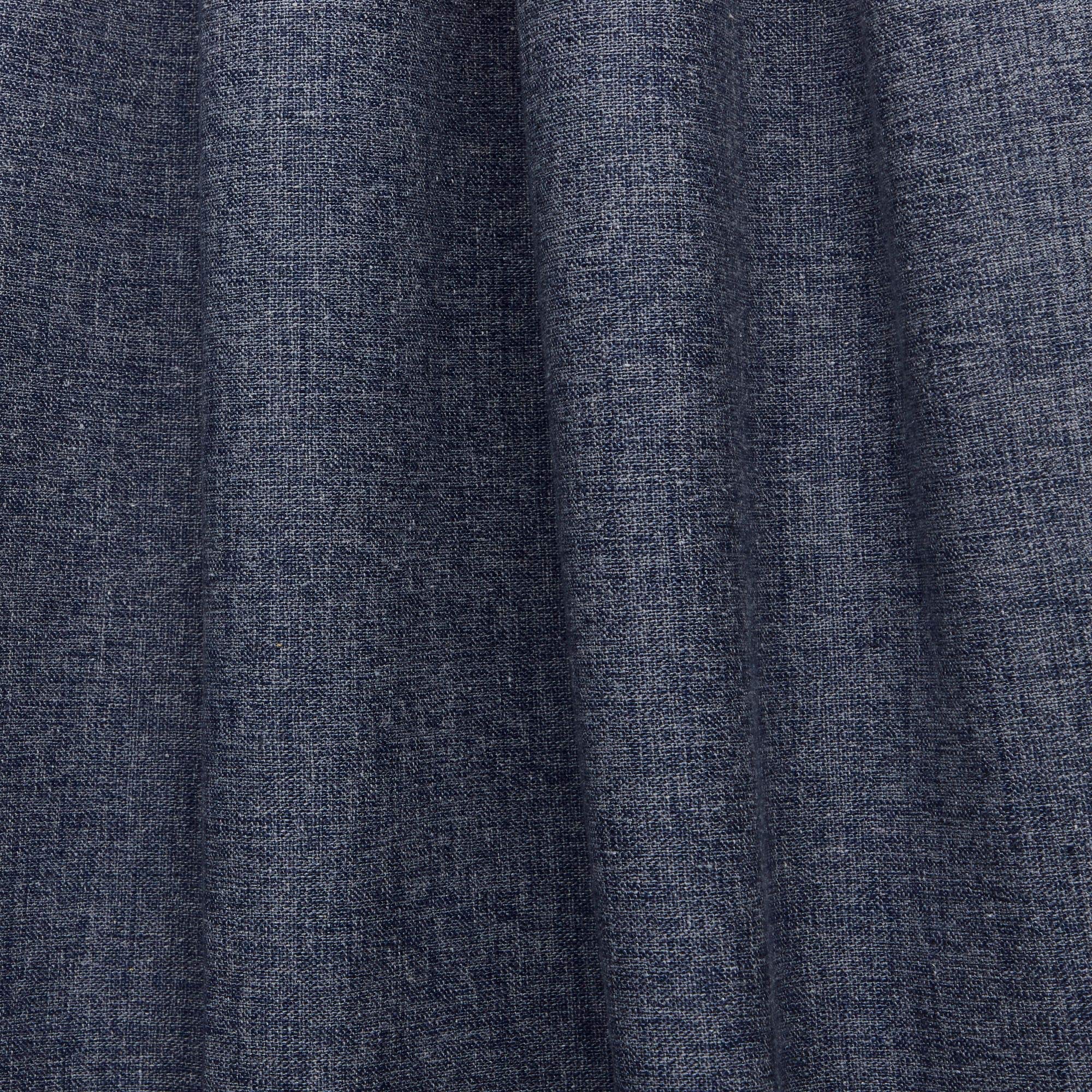 Nicole Miller New York Peterson Cotton Blend Tuxedo Tab Top Light Filtering Curtain Panels, 54"x 84", Indigo, Set of 2