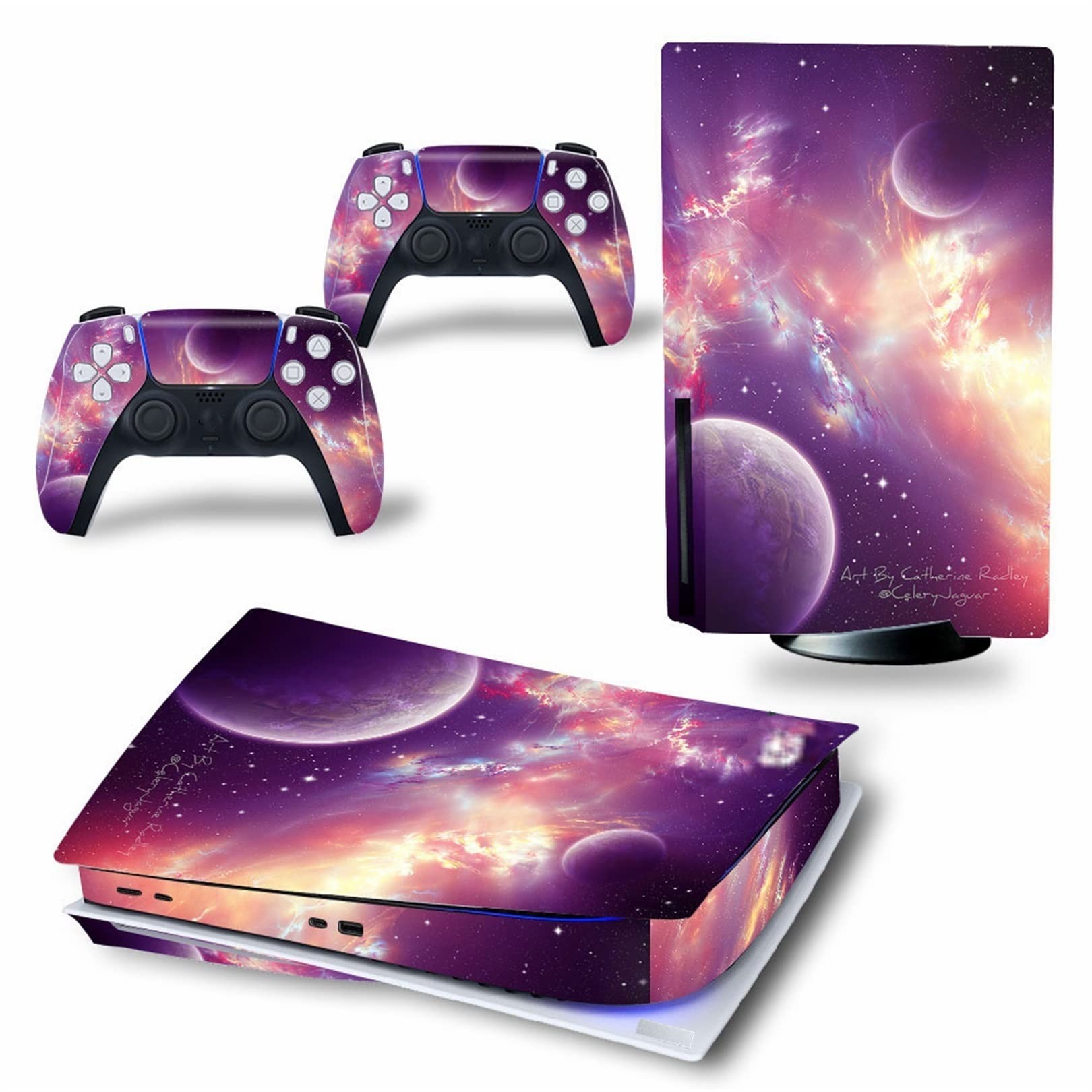 WREXIL LEEWEE for PS5 Skin Disc Edition & Digital Edition Console and Controller Vinyl Cover Skins Wraps Scratch Resistant, Compatible with for PS5 174342 No Foaming (Size : Digital Edition)