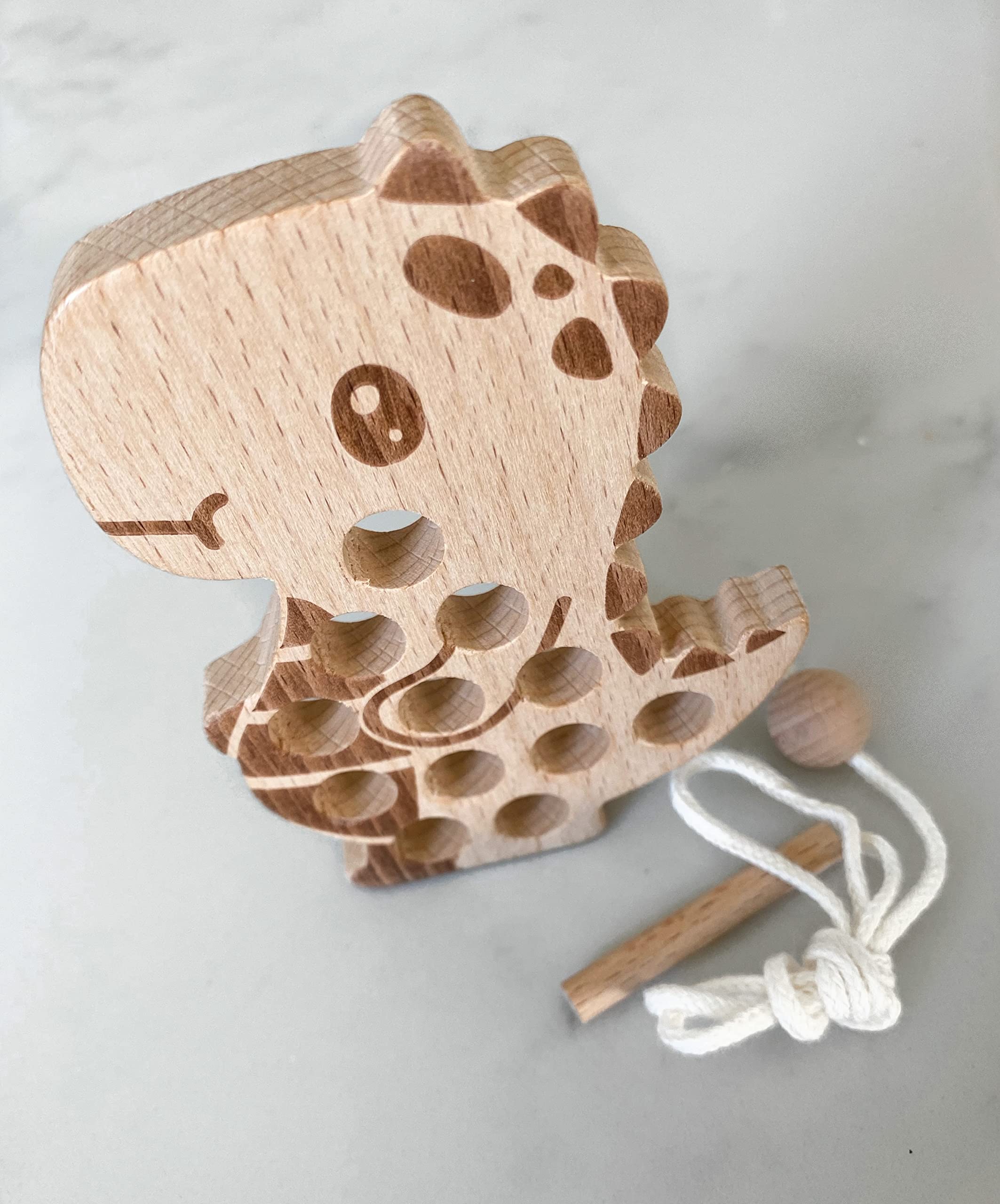 Wooden Lacing Threading Board Lace Block Puzzle Game Toys Early Learning Fine Motor Skills Educational Gift Toddlers 3 4 5 Years old