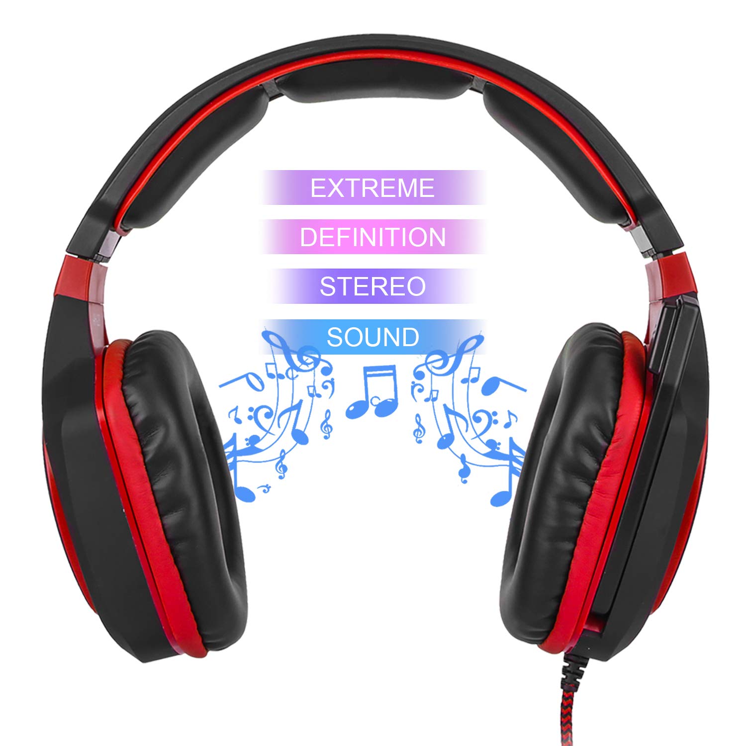 PS5 Gaming Headset with Mic,Stereo Sound Computer Gaming Headset with Microphone,Over-The-Ear Noise Isolating for Xbox One/PS4/PC