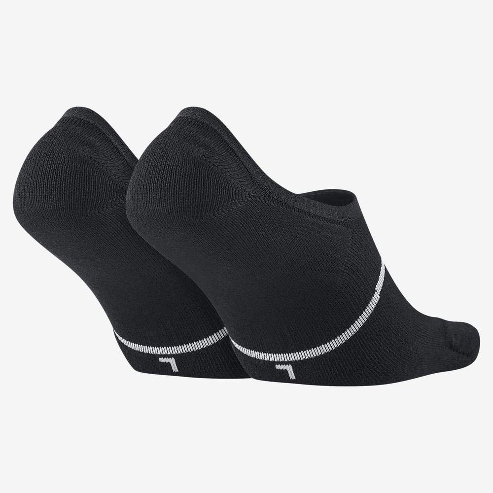 Nike Sneaker Sox Essential No-Show Socks (2 Pairs) (Black/White, W 7.5-9 / M 6-7.5)