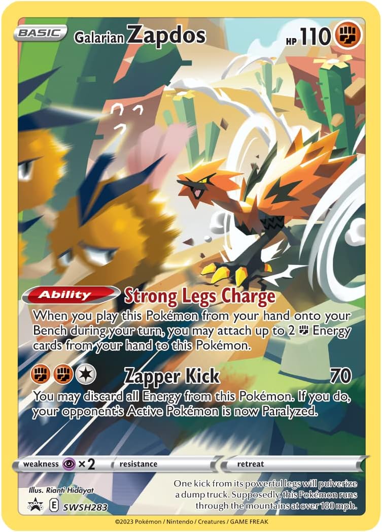 Pokémon TCG: Crown Zenith Tin – Galarian Zapdos (1 Foil Card & 5 Booster Packs)