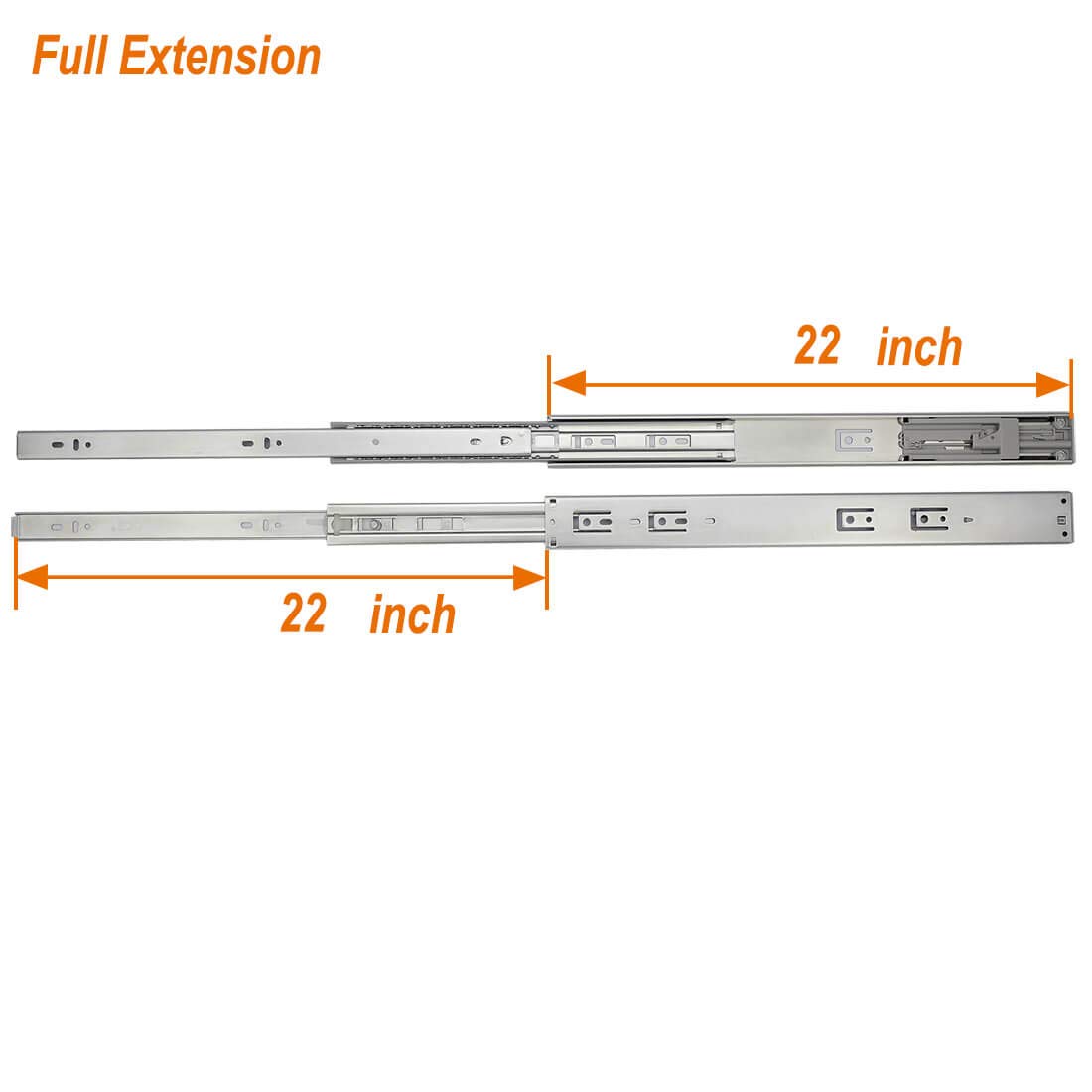 OCG Soft Close Drawer Slides 22 Inch (5 Pairs), Full Extension Ball Bearing Side Mount Drawer Slides for Cabinets with Face Frame, with Rear Mounting Brackets