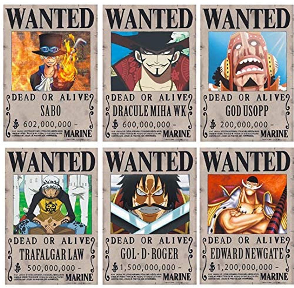 OP Pirate Anime Wanted Posters, New Edition, 28.5cm×19.5cm, Luffy 1.5 Billion, Pack of 24