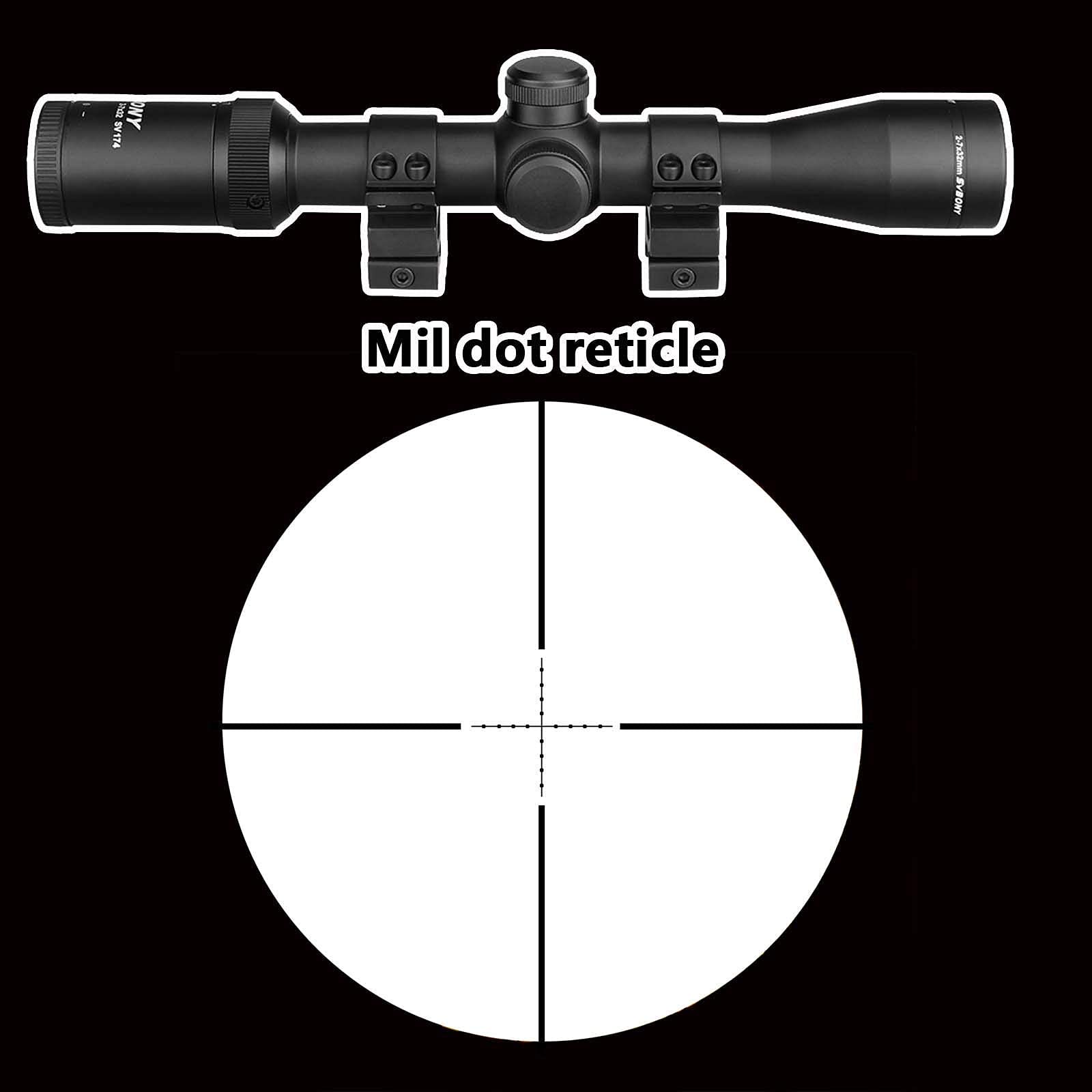 SVBONY SV174 Rifle Scope, Hunting Rifle Scope, 2-7x32mm Long Eye Relief Rifle Scope, a Fast-Focus Eyepiece, Medium Profile Scope Mount, SFP Rifle Scopes with Mil-dot Reticle,1 Inch Tube