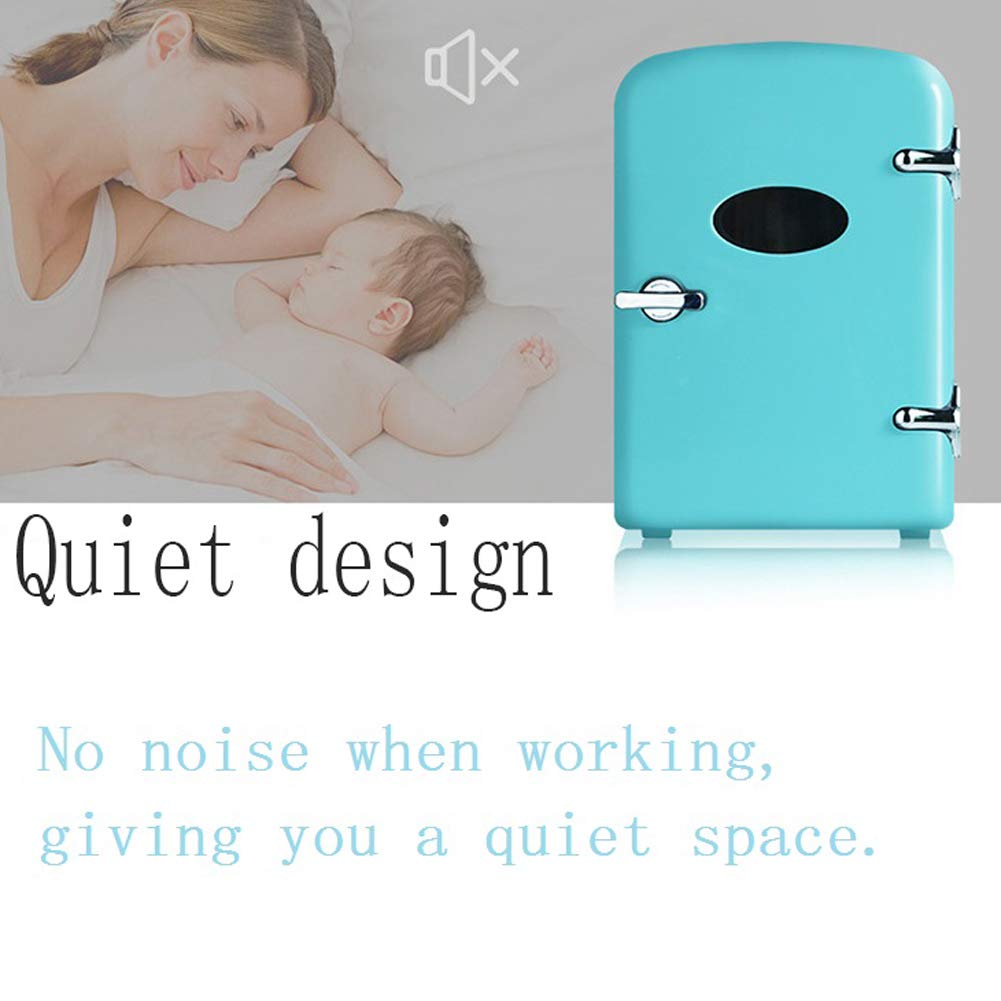 Mini Fridge, Cooler and Warmer, Portable Compact Personal Refrigerator, Dual-Use for Home, Office and Car (4L)