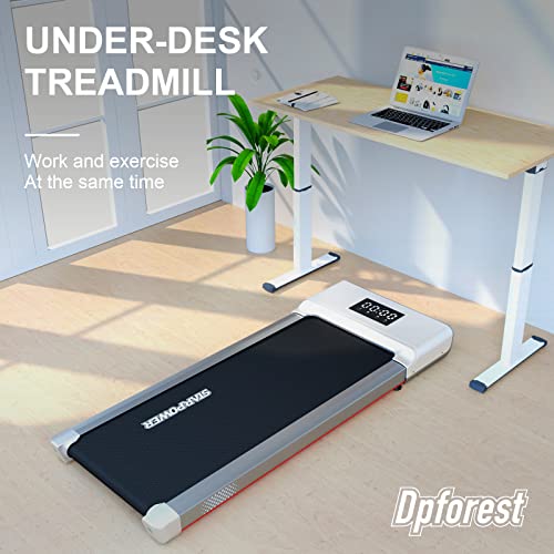 Walking Pad, Under Desk Treadmill for WFH, Walking and Jogging, Portable Treadmill with Remote Control, Quiet and Powerful, Installation-Free, Foldable, Wheeled
