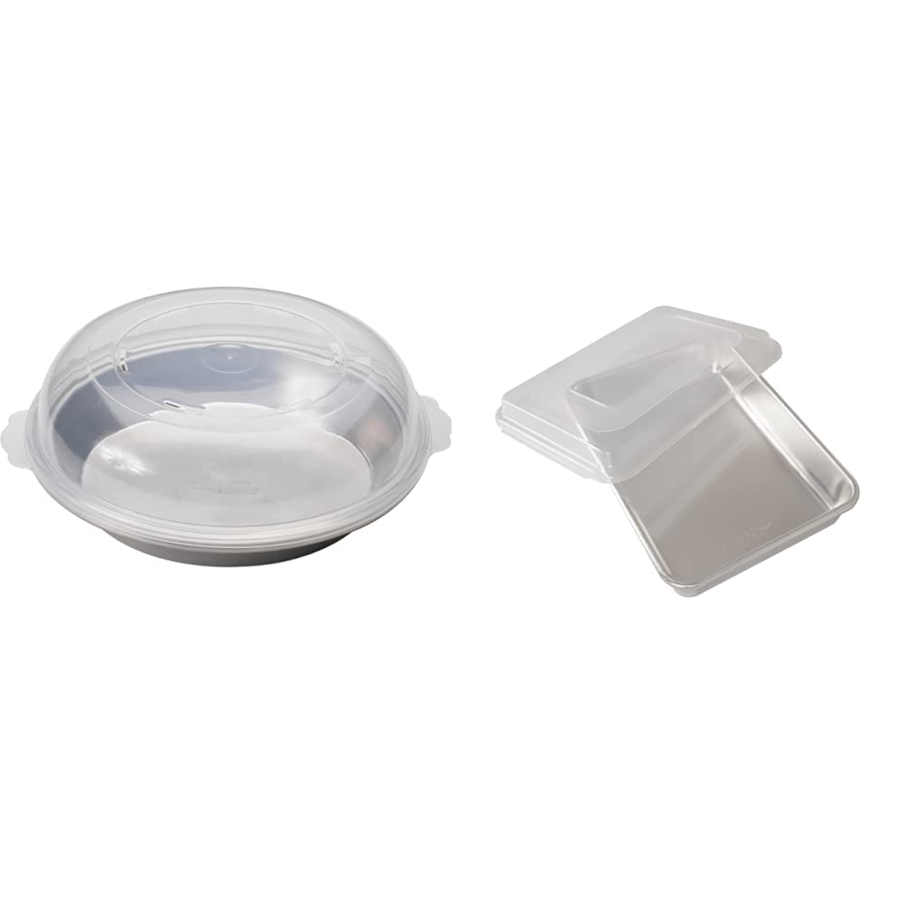 Nordic Ware Natural Aluminum Commercial Hi-Dome Covered Pie Pan and Cake Pan with Lid