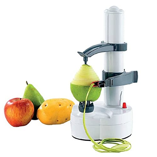 New Electric Spiral Apple Peeler Slicer Fruit Potato Peeling Automatic Battery Powered Machine with Charger European Plug新型电动螺旋苹果削皮器切片机水果土豆削皮自动电池供电机带充电器欧规插头