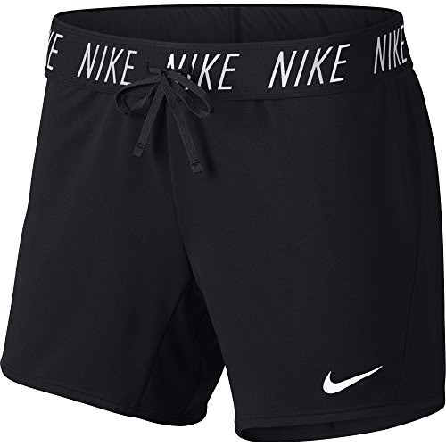Nike Women's Dry Training Shorts, Sweat-Wicking Running Shorts Women Need for High Intensity Comfort, Black/White, M